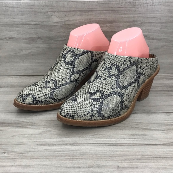 Poopy Barley | Shoes | Poppy Barley Leather Snake Skin Print Mule Clogs Size 85w | Poshmark
